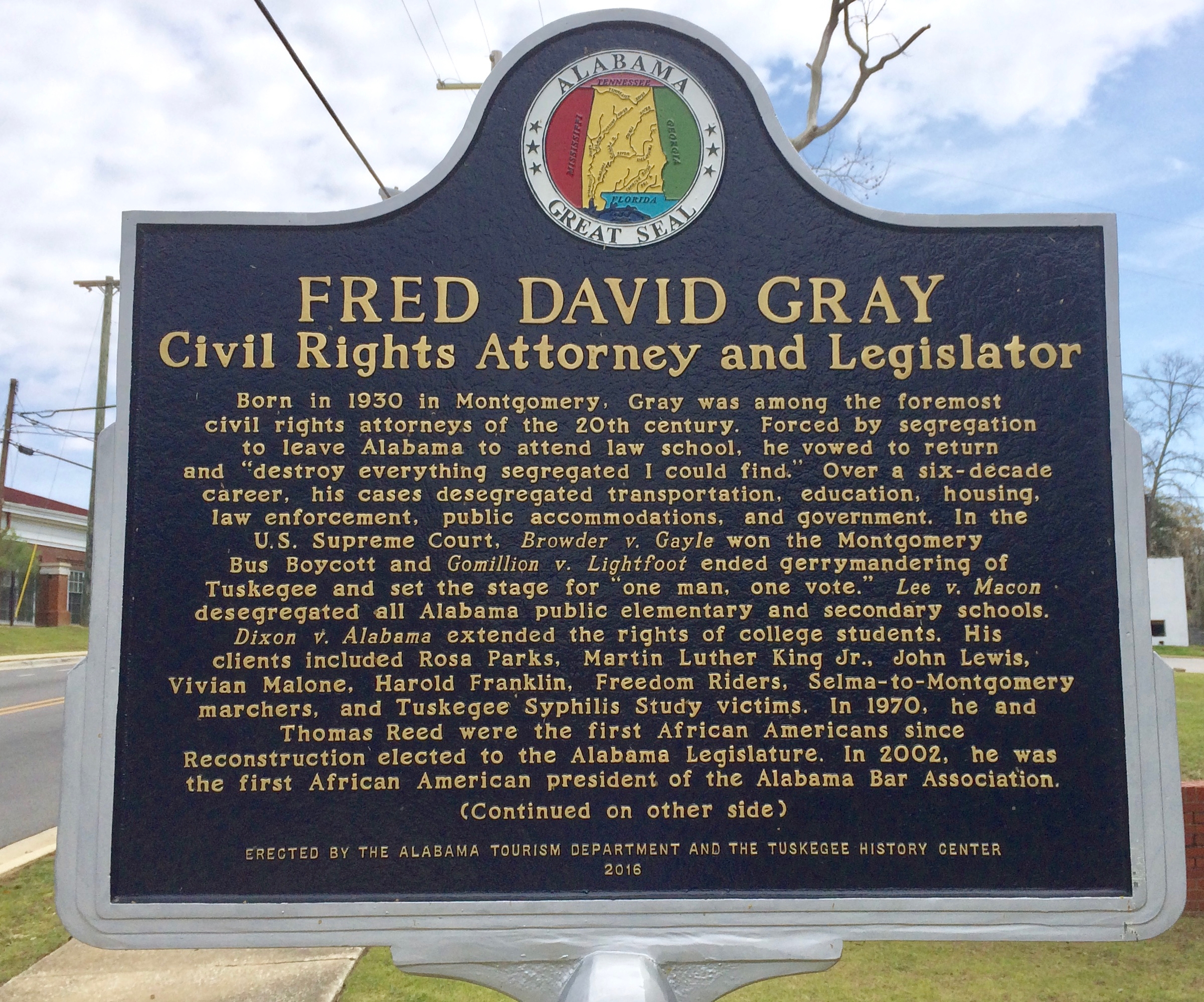 Photo: Fred David Gray Marker (Side 1)