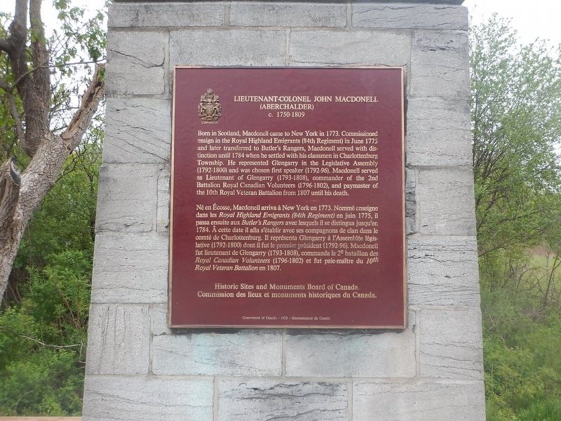 Lieutenant-Colonel John Macdonell Historical Marker
