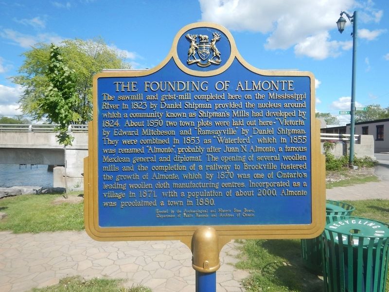 The Founding of Almonte Historical Marker