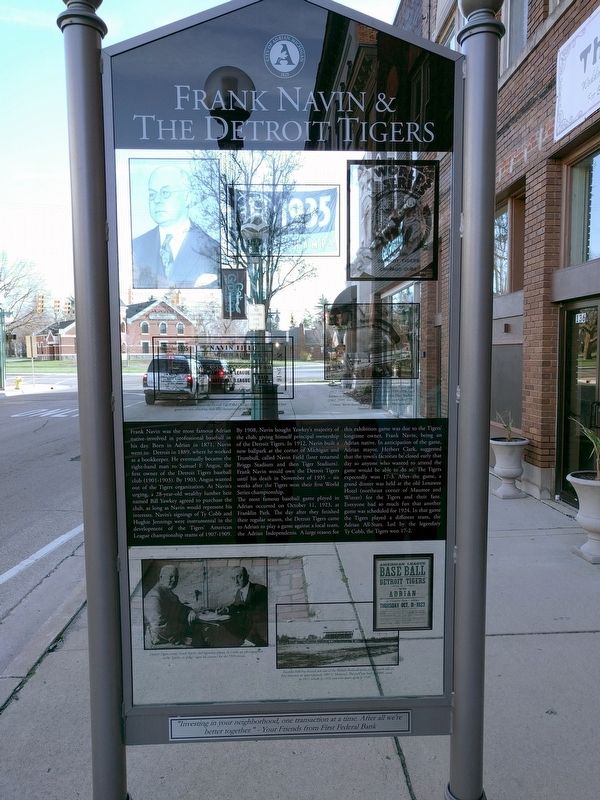 Frank Navin & The Detroit Tigers Historical Marker