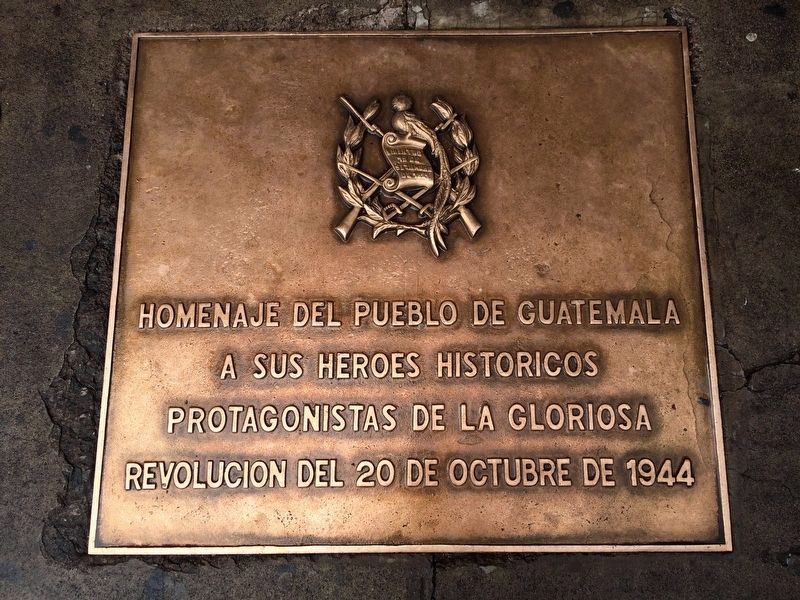 Guatemalan Revolution of 1944 Historical Marker
