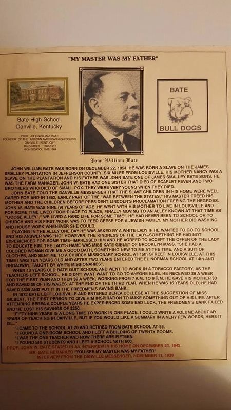 John William Bate Historical Marker