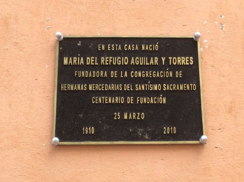 María del Refugio Aguilar y Torres Historical Marker