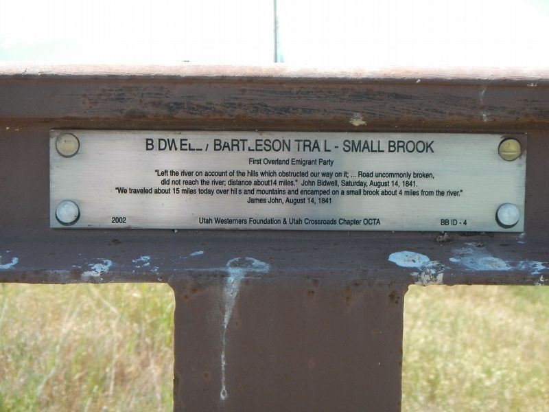 Bidwell/Bartleson Trail - Small Brook Historical Marker