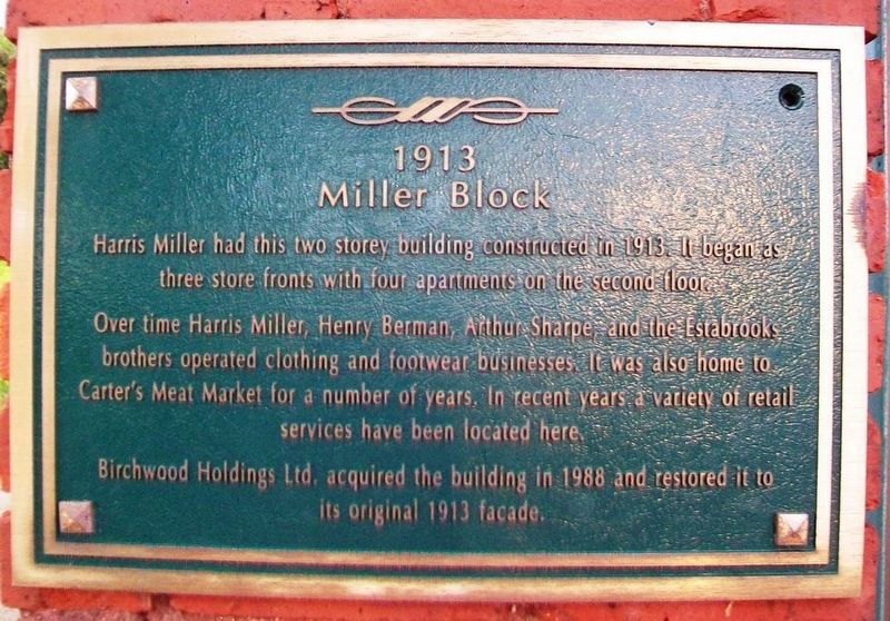 Miller Block Historical Marker