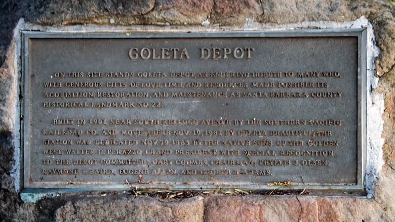 Goleta Depot Historical Marker