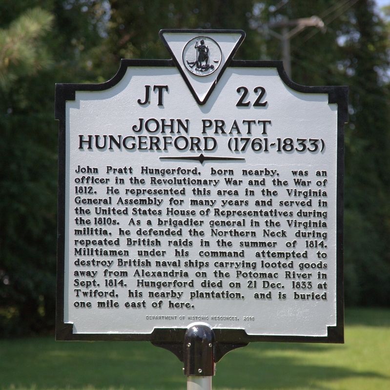 John Pratt Hungerford Historical Marker