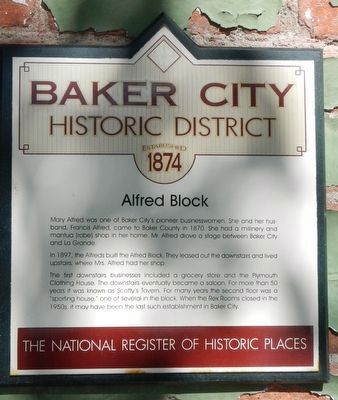 Alfred Block Historical Marker