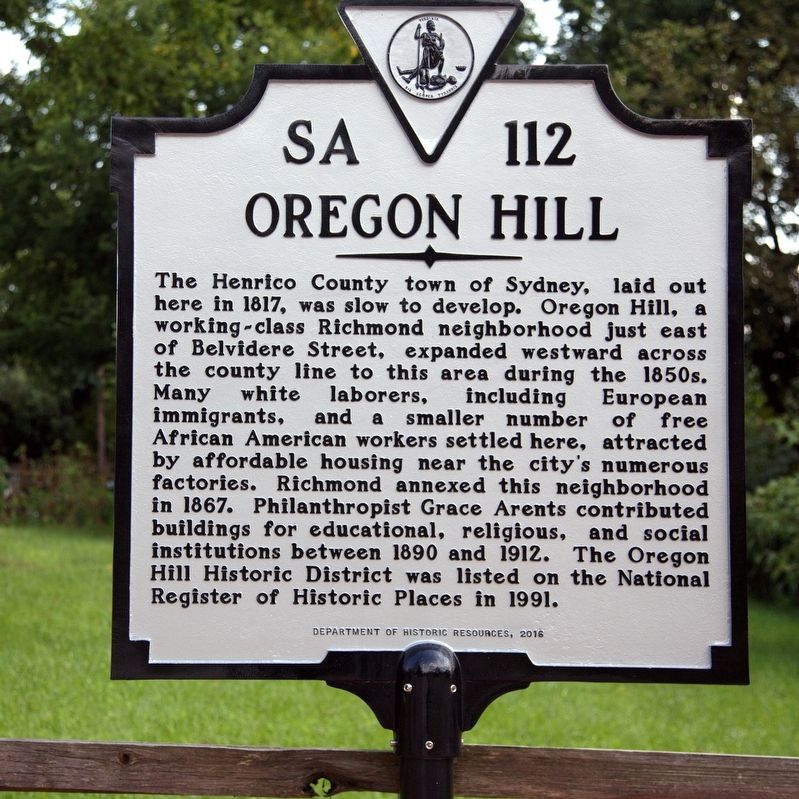 Oregon Hill Historical Marker
