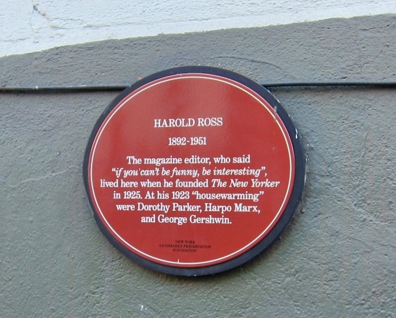 Harold Ross Historical Marker