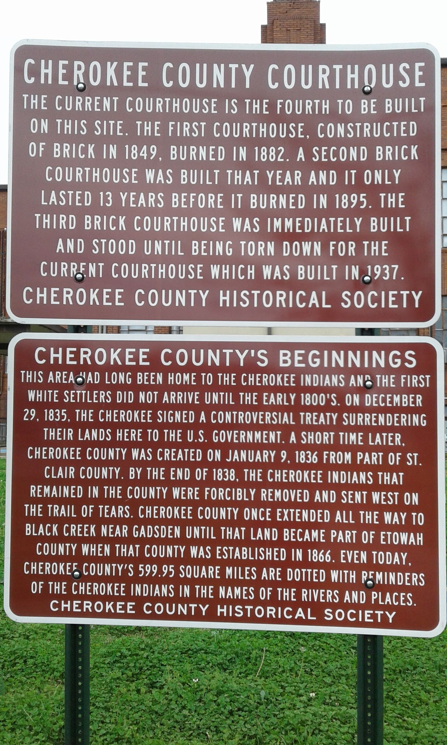 Photo: Cherokee County Courthouse Marker