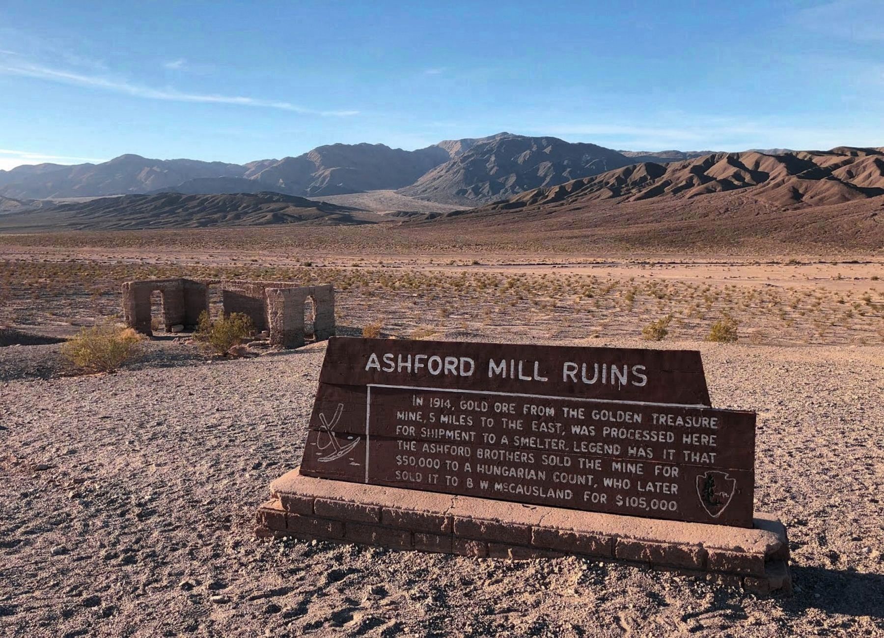 Ashford Mill Ruins Historical Marker