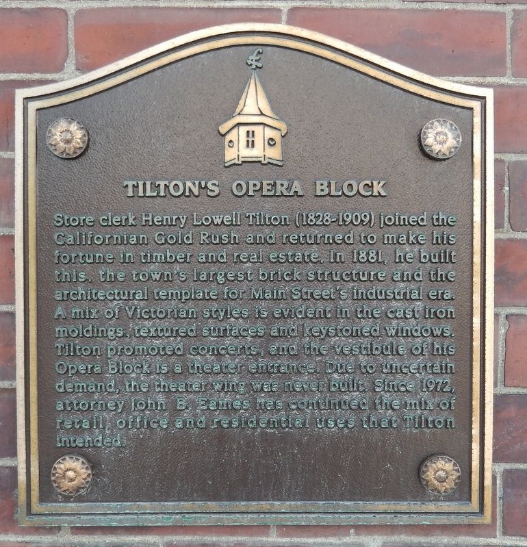 Tilton's Opera Block Historical Marker