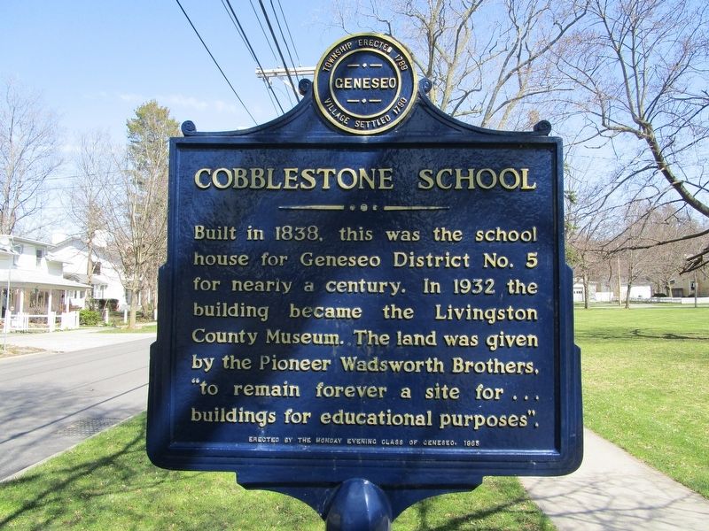 Cobblestone School Historical Marker