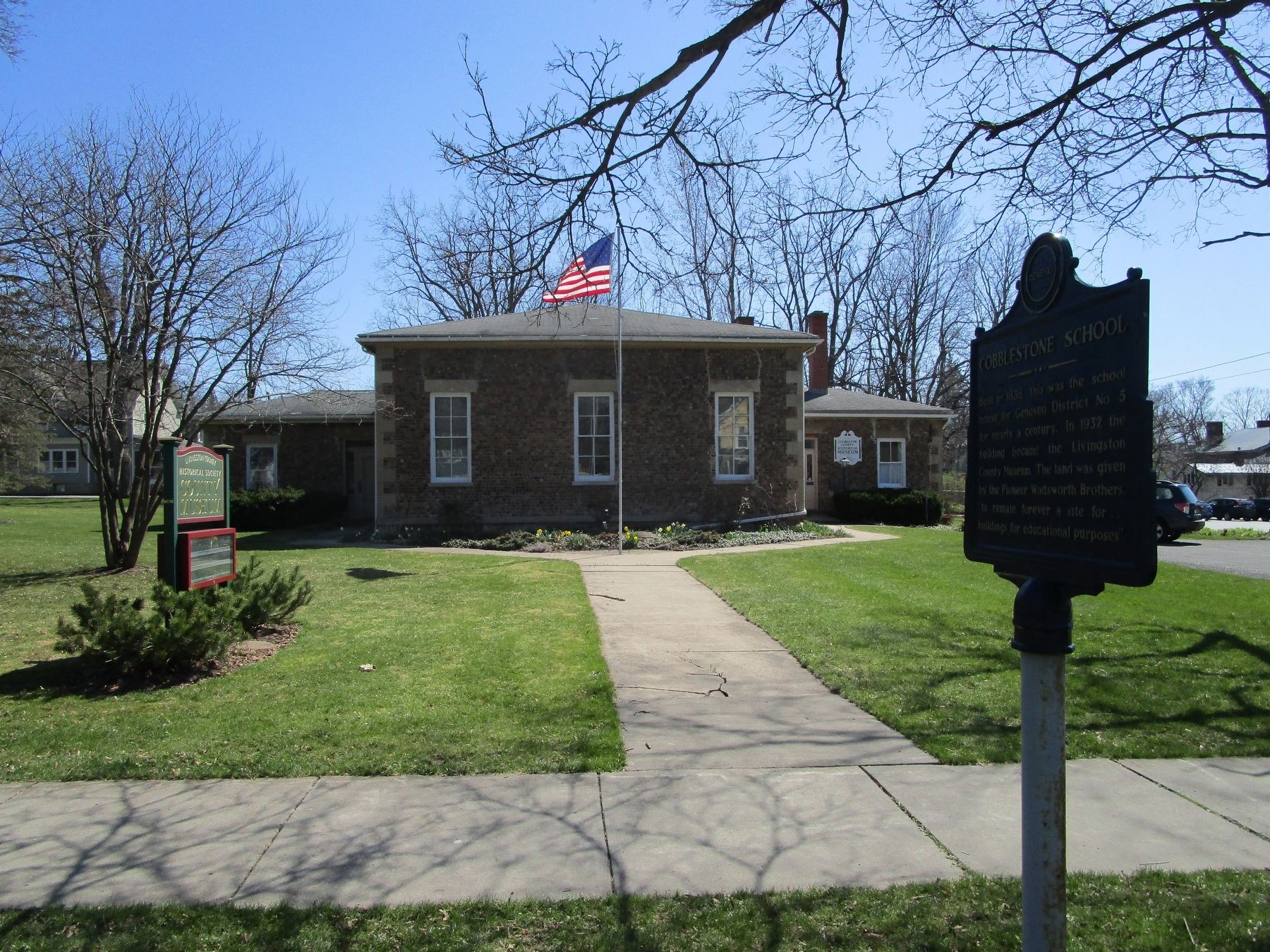 Cobblestone School Historical Marker