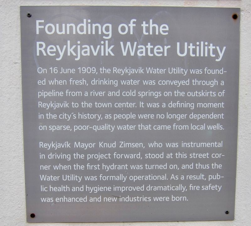 Founding of the Reykjavik Water Utility / Uphaf vatnsveitu Historical ...