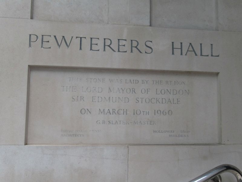 Pewterers Hall Historical Marker