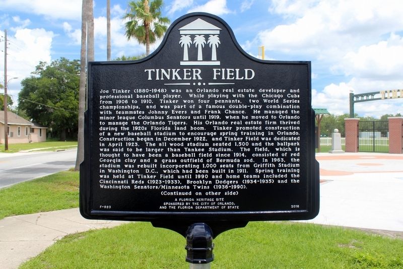 Tinker Field Historical Marker