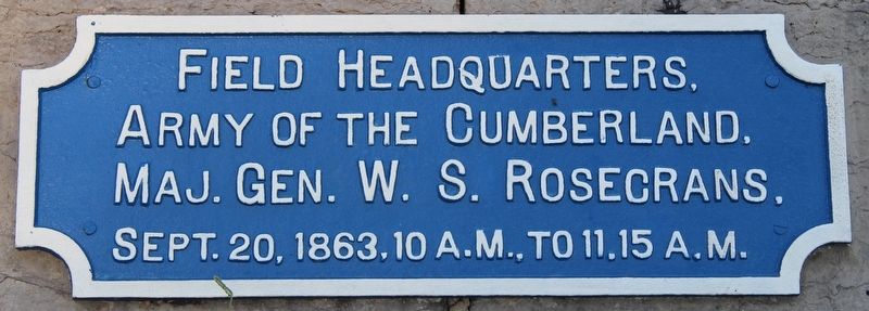 Rosecrans' Headquarters Shell Monument Historical Marker