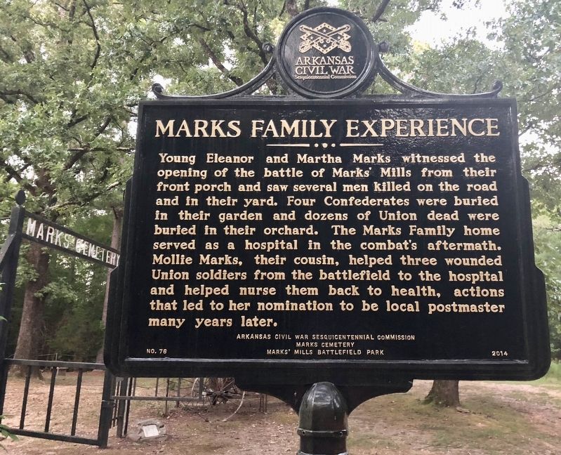Battle of Marks' Mills / Marks Family Experience Historical Marker