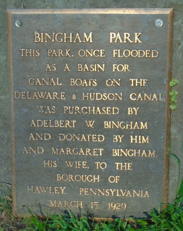 Bingham Park Historical Marker