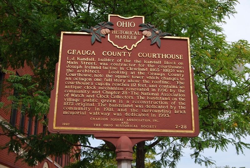 Chardon Business District / Geauga County Courthouse Historical Marker