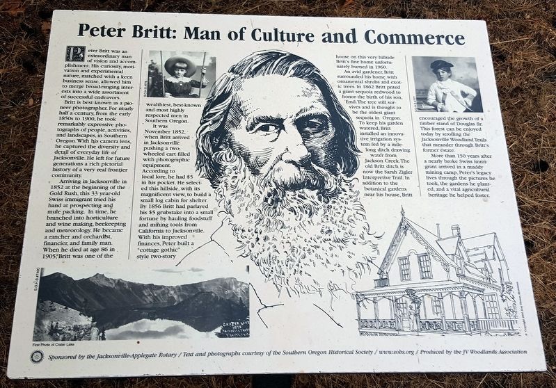 Peter Britt: Man of Culture and Commerce Historical Marker