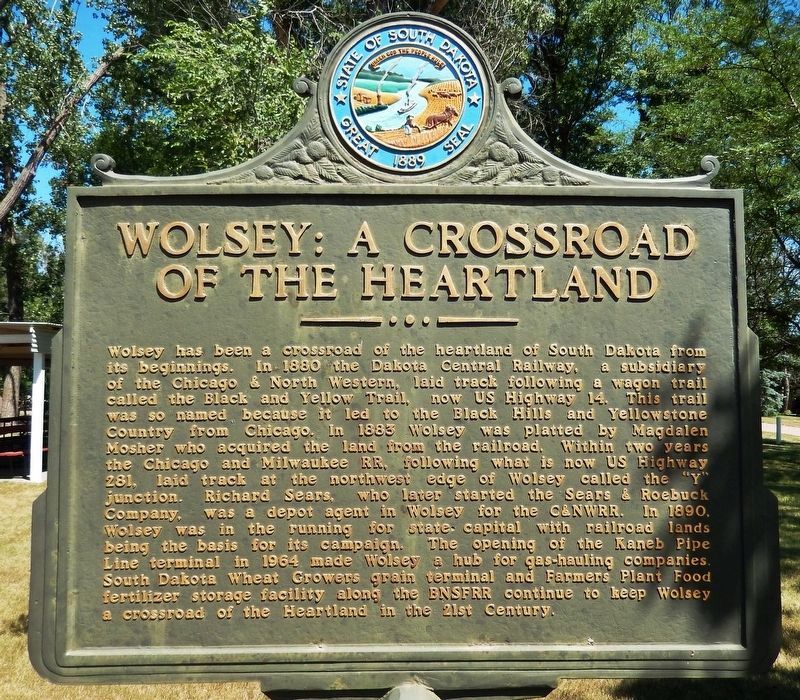 Wolsey: A Crossroad of the Heartland / Wolsey Notables Historical Marker
