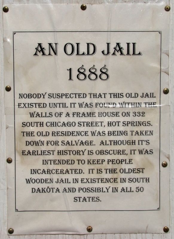 An Old Jail Historical Marker