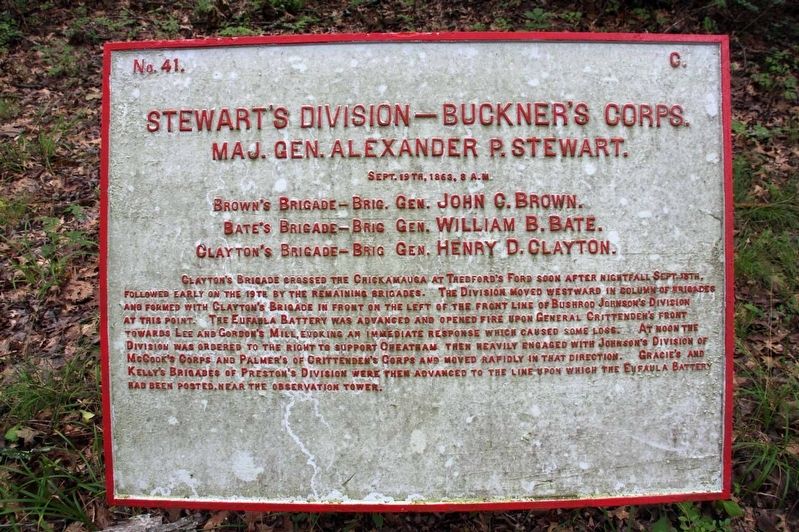 Stewart's Division Historical Marker