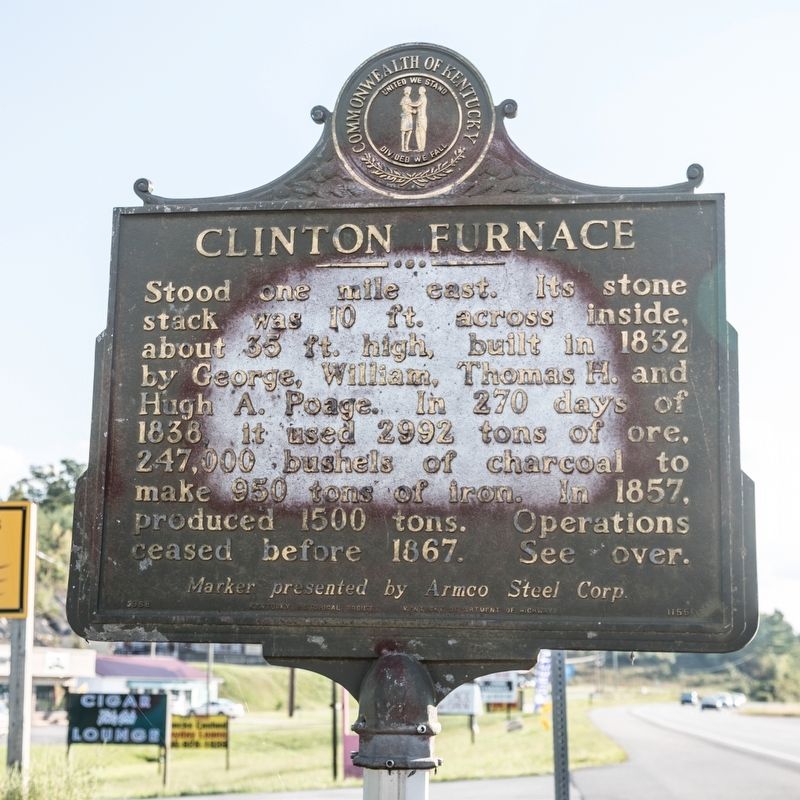 Clinton Furnace / Iron Made in Kentucky Historical Marker