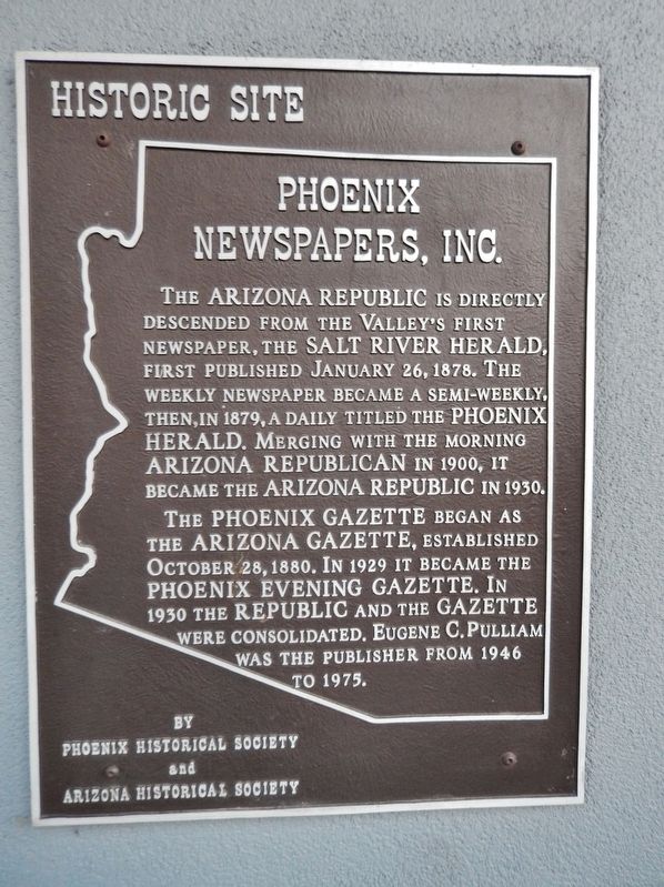 Phoenix Newspapers, Inc. Historical Marker