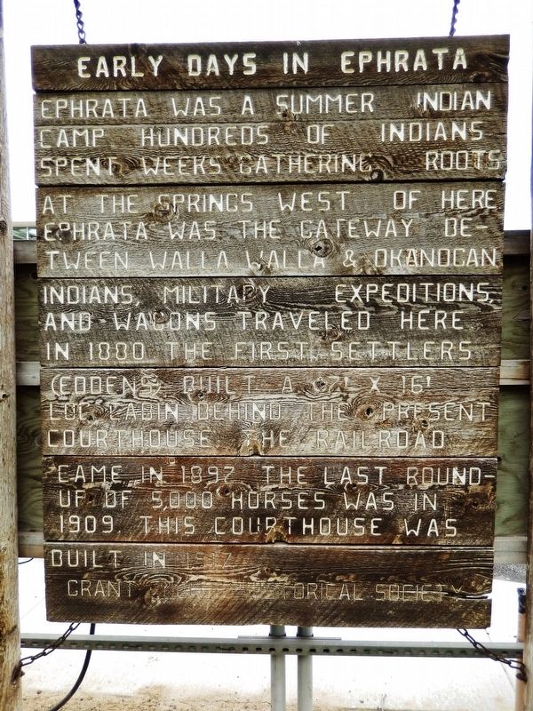 Early Days in Ephrata Historical Marker