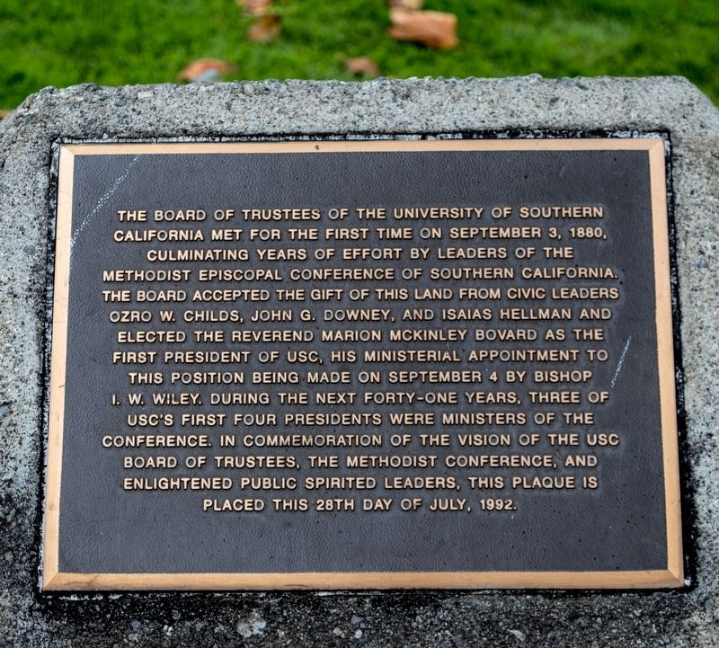 First Meeting of the USC Board of Trustees Historical Marker