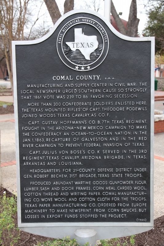 Comal County, C.S.A. Historical Marker