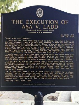 The Execution of Asa V. Ladd Historical Marker