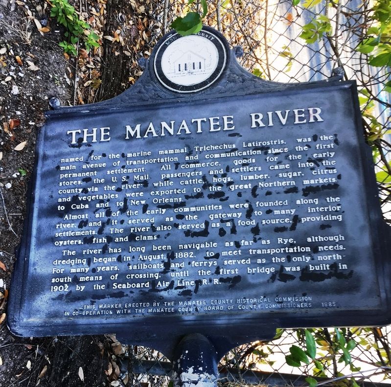 The Manatee River Historical Marker