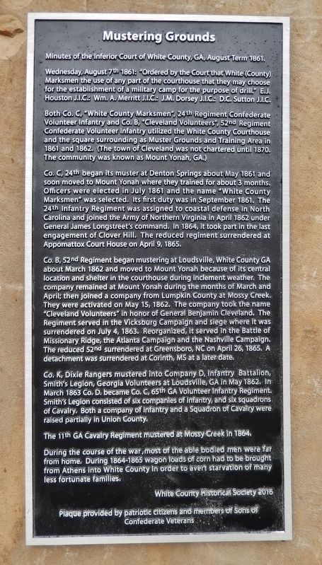 Mustering Grounds Historical Marker