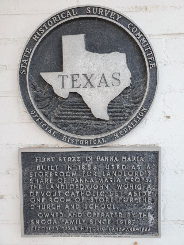 First Store in Panna Maria Historical Marker