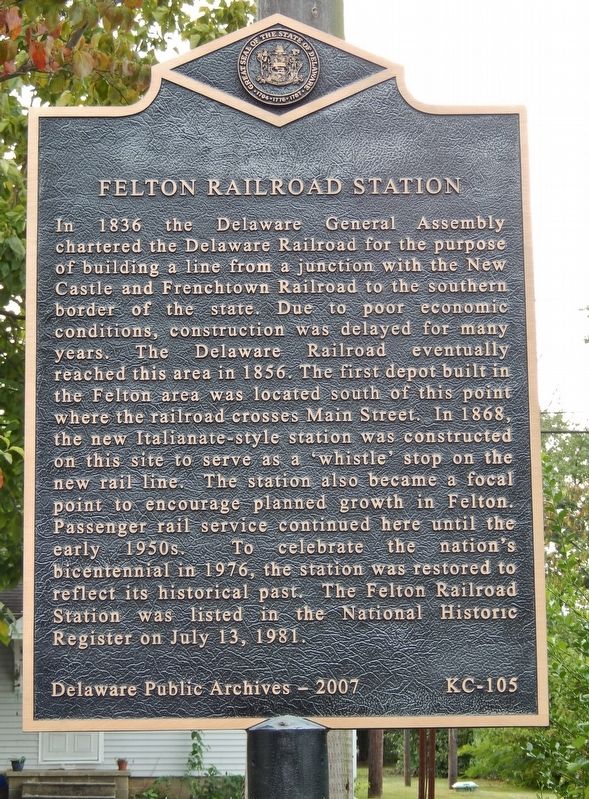 Felton Railroad Station Historical Marker