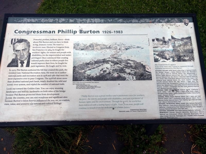 Congressman Phillip Burton Historical Marker