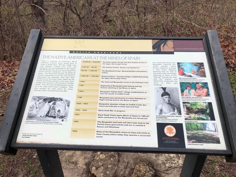 The Native Americans at the Mines of Spain Historical Marker
