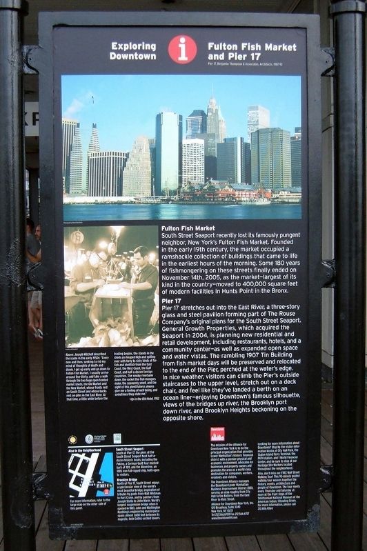 Fulton Fish Market and Pier 17 Historical Marker