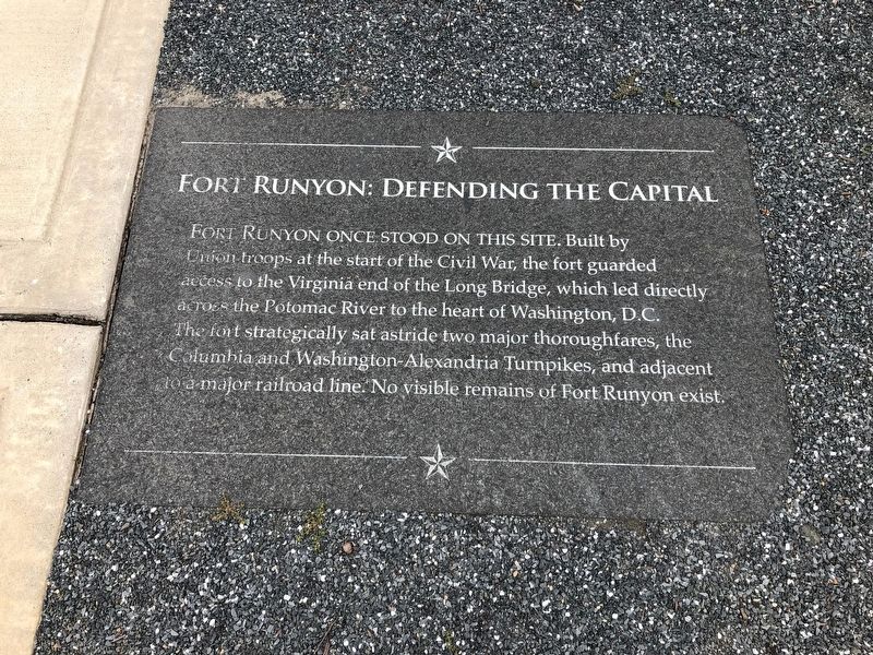 Fort Runyon: Defending the Capital Historical Marker