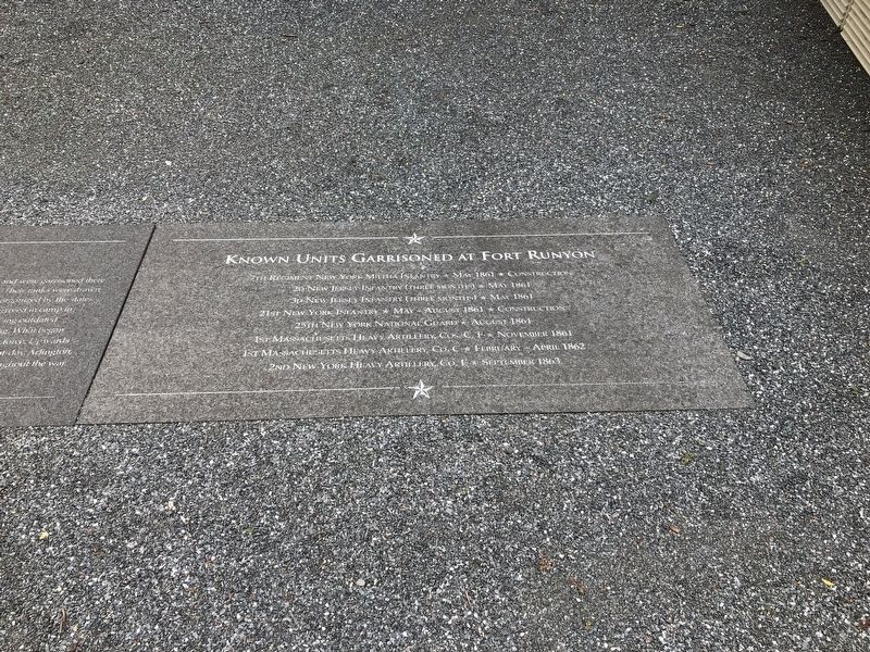 Known Units Garrisoned at Fort Runyon Historical Marker