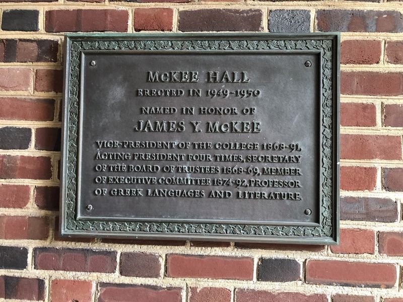 McKee Hall Historical Marker
