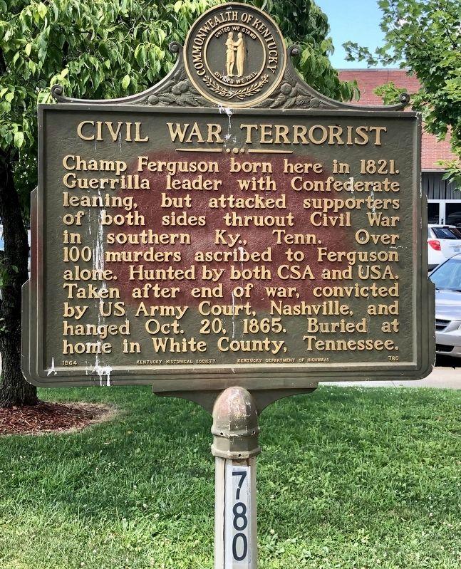 Civil War Terrorist Historical Marker