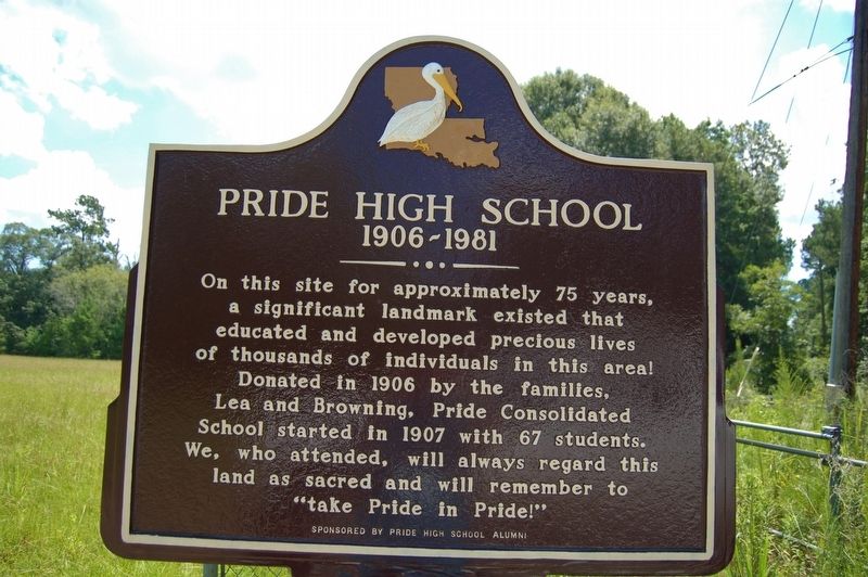 Pride High School Historical Marker