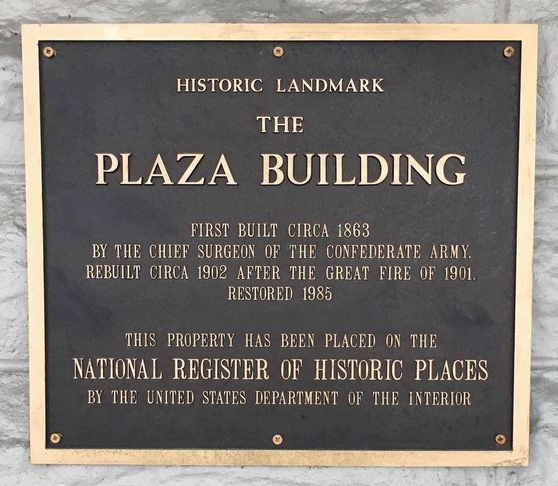 The Plaza Building Historical Marker