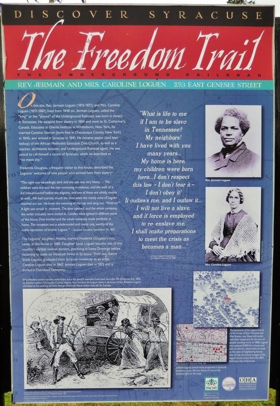 Rev. Jermain and Mrs. Caroline Loguen Historical Marker